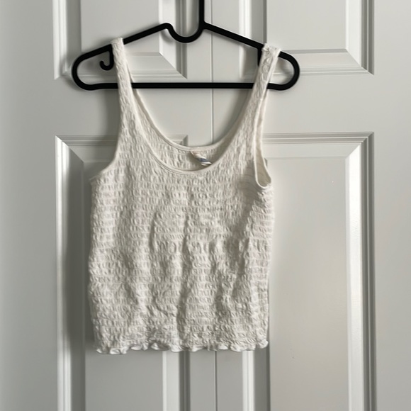 Tops | White Ribbed Tank | Poshmark